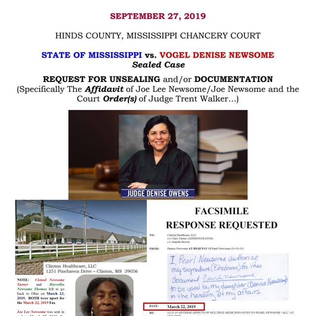 092719 Letter-Email-Fax To Judge Denise Owens | PDF | Legal Services ...