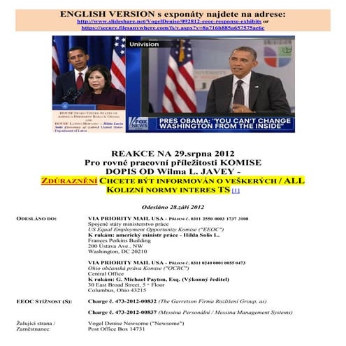 092812 eeoc response hilda solis (czech) | PDF