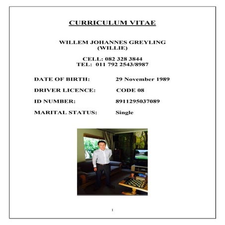 CV WILLIE GREYLING | PDF