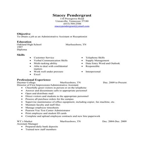 S. Pendergrast Resume | PDF