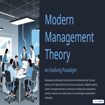 MODERN MGT. THEORY AND PRINCIPLE OF MANAGEMENT | PPTX