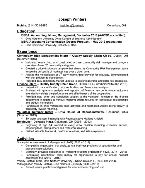 Joseph Winters presentations