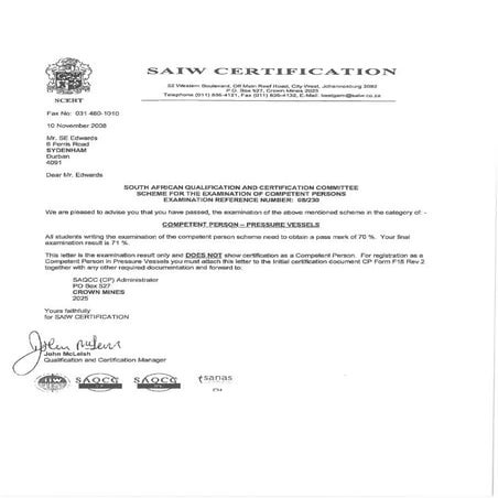 SAIW CPPV | PDF