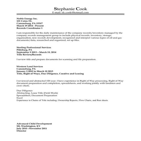 Resume without address | PDF