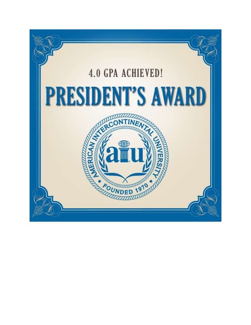 President's Award Certificate | PPT