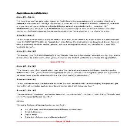 App Features Complete Script | PDF