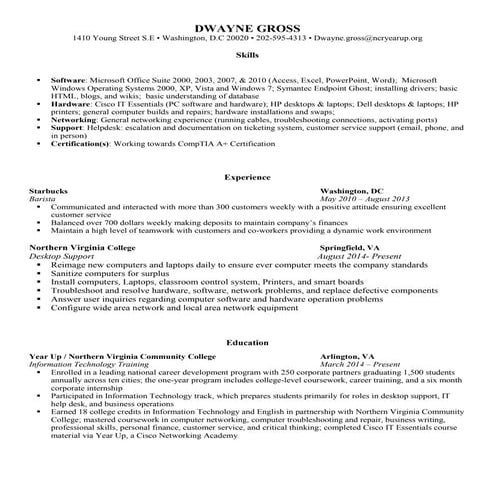 March 2015 resume update | DOCX