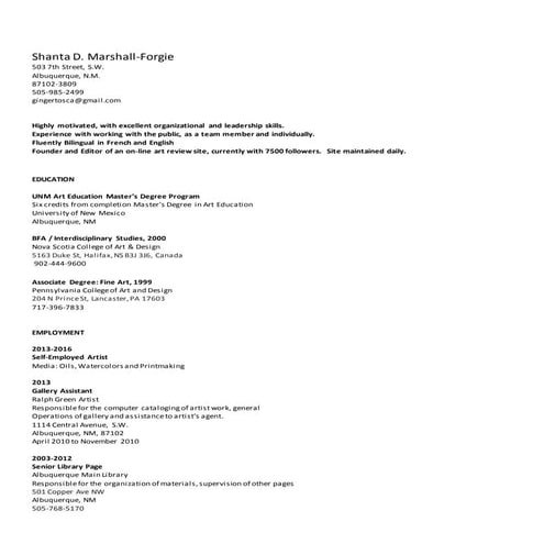 Shanta Resume Revised July 2016 | DOCX