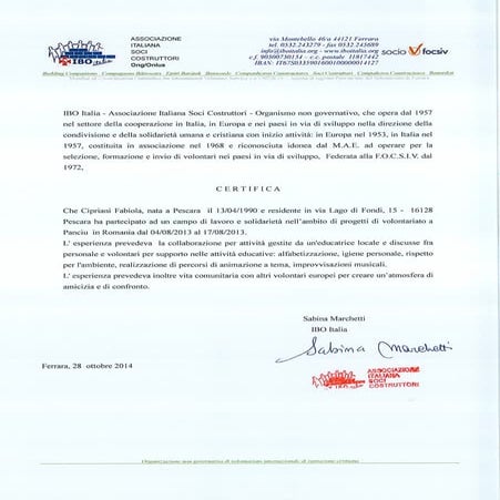 IBO Certificato | PDF