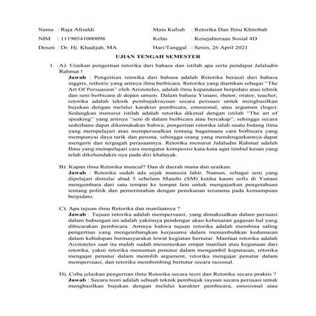 Hubungan komunikasi dengan retorika | DOCX