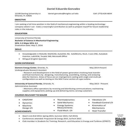 Daniel Engineering Resume | PDF