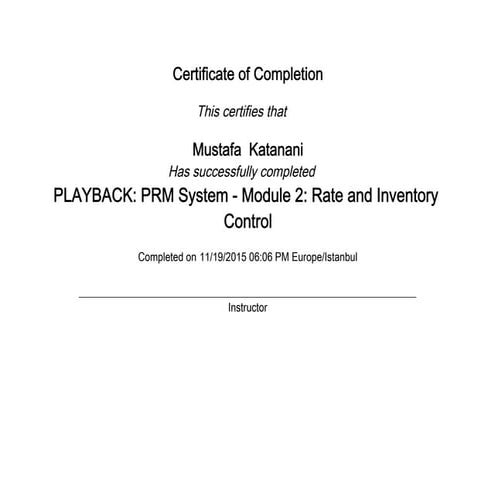 PRM Module 2 Rate & Inventory Control | PDF