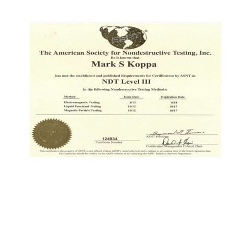 AA UT Level II Certs | DOCX