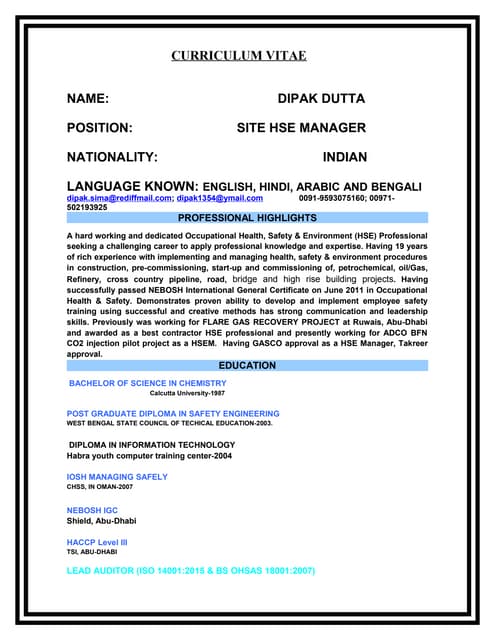 DIPAK_DUTTA Lead Auditor | PDF