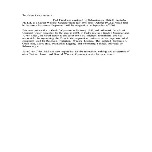 Schlumberger Letter for Santos. | DOCX