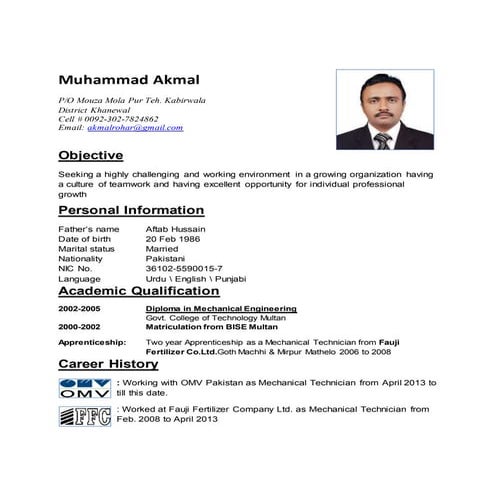M. Akmal CV | DOCX