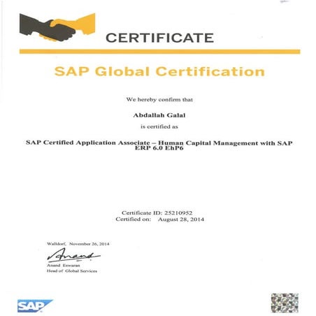 SAP Certifcate | PDF