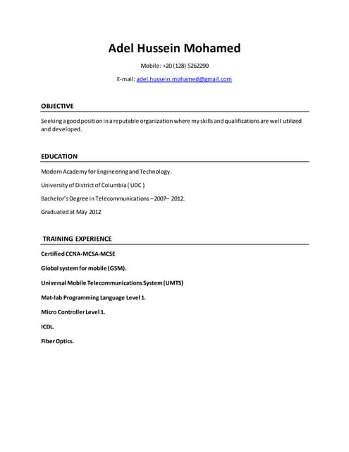 Omar Alaa Resume | DOCX | Education
