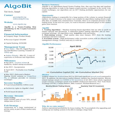 AlgoBit - One Pager | PDF | Financial Industry | Industries