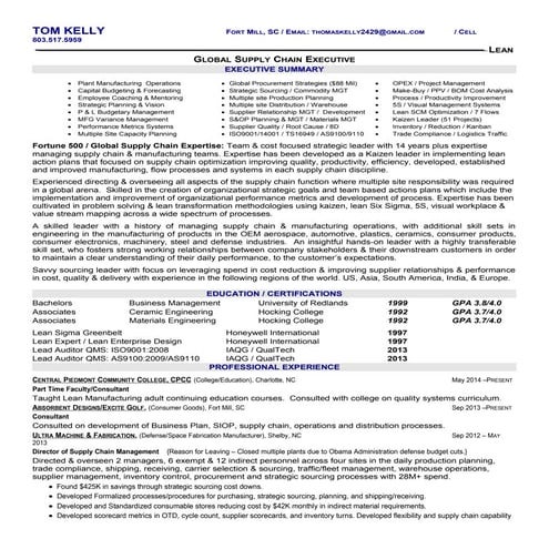 Tom Kelly Resume | DOC