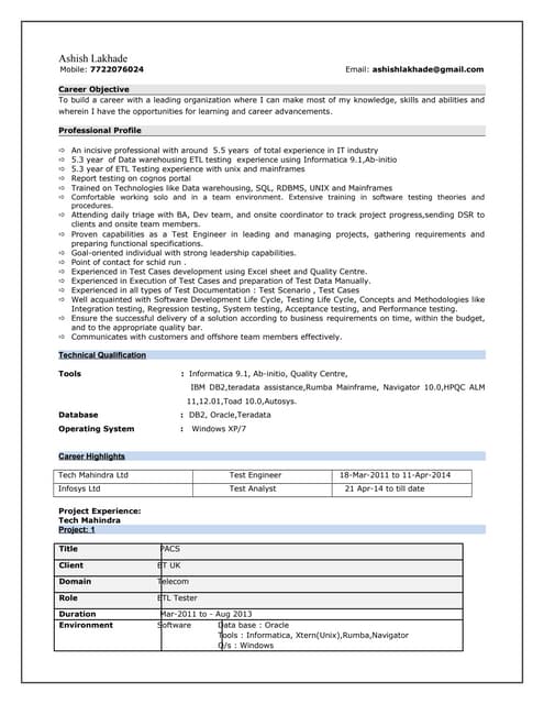 Pega sample resume | PDF