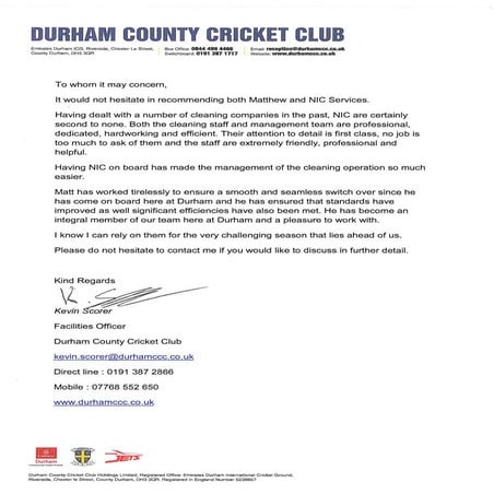 Durham CCC - Reference | PDF