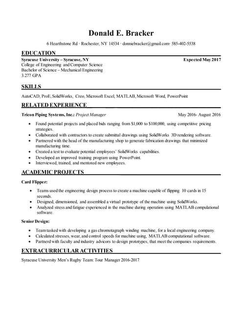 Drews Resume-Page 1 | PDF