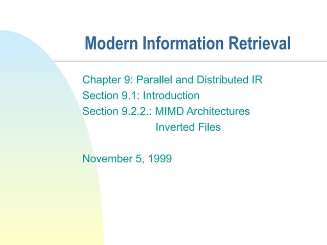 Modern Information Retrieval In File On Ir Ppt 7975
