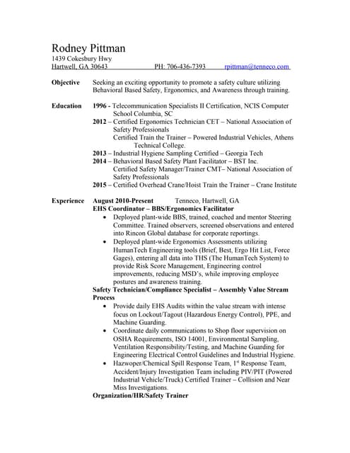 Rodney Pittman presentations