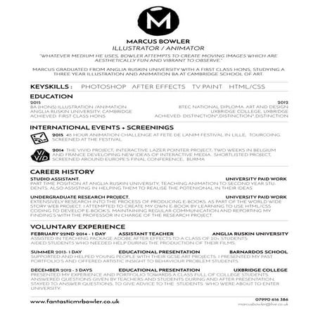 Marcus Bowler CV | PDF