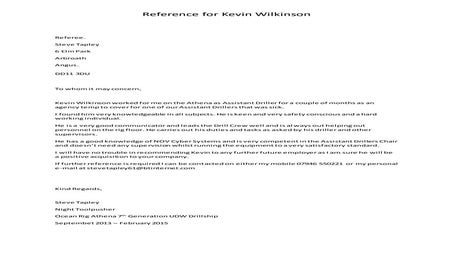 Duane Letter of Recomendation Derek