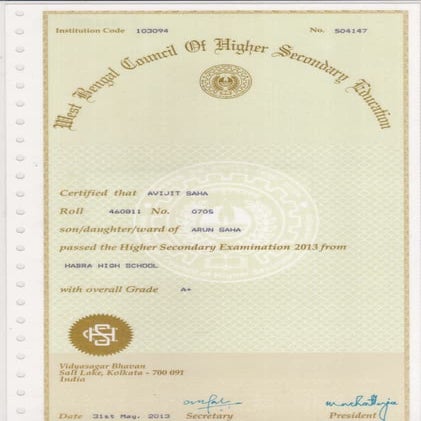 12th Certificate | PDF