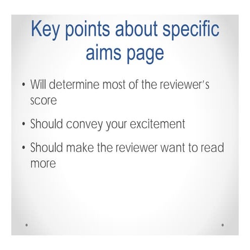 "How Write the "Specific Aims" and "The Rebuttal Letter" by Scott ...