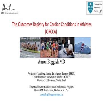 The Outcomes Registry for Cardiac Conditions in Athletes (ORCCA) | PPT