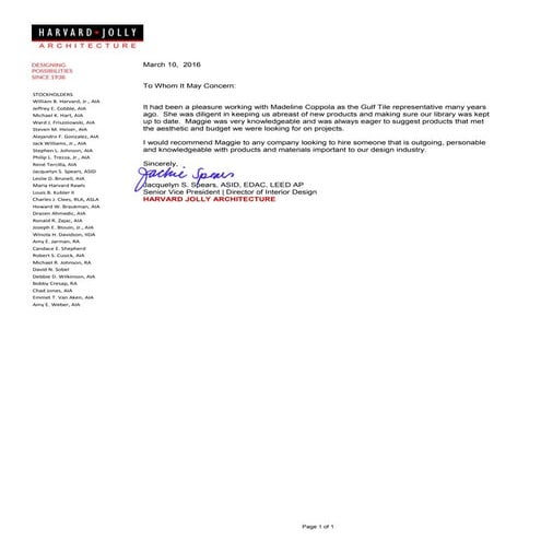 Madeline Coppola Harvard Jolly Reference Letter | PDF