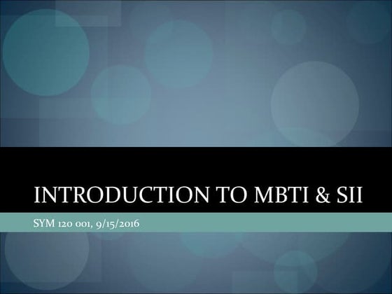 Myers Briggs Type Indicator (MBTI) | PPTX | Mental Health | Diseases ...