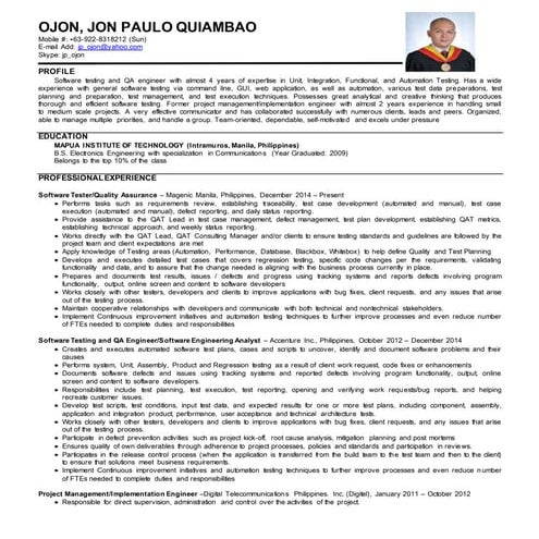 Ojon, Jon Paulo Q. (Resume - CV) | DOCX