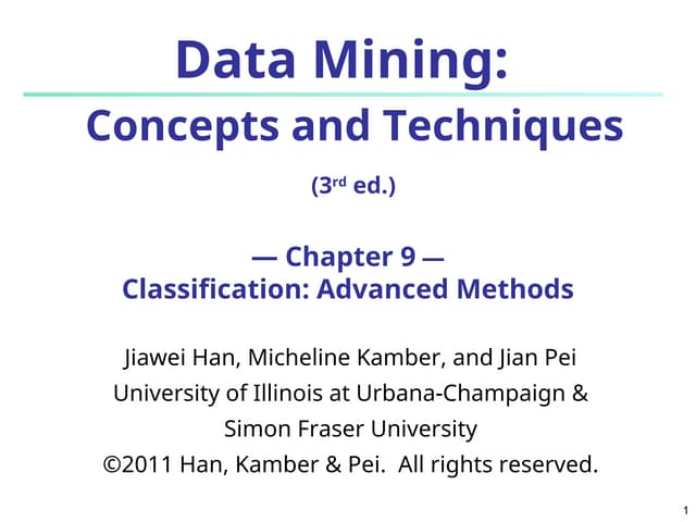 Advanced Concept of Classification - Data Mining | PPT Advanced Concept of Classification - Data Mining | PPT