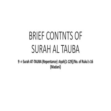09 contents of surah al taubah | PPTX