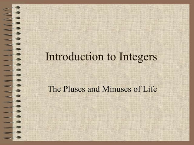 Introduction to integers | PPT