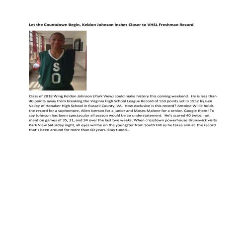 Keldon Johnson Breaks Record | PDF