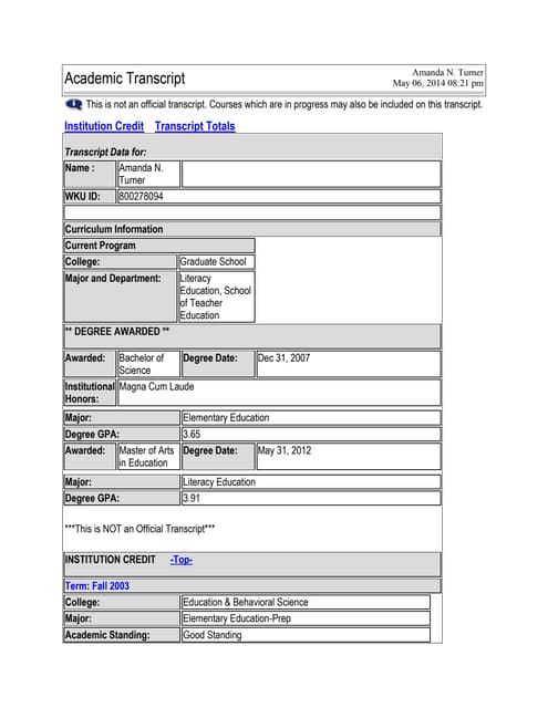 Transcript ASU | PDF