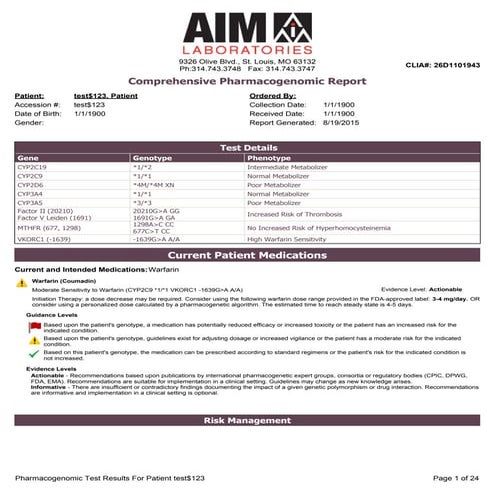 AIM Example Report | PDF