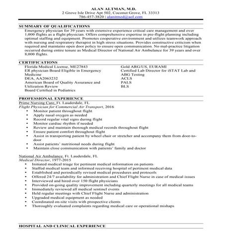 ALAN ALTMAN MASTER CV | PDF