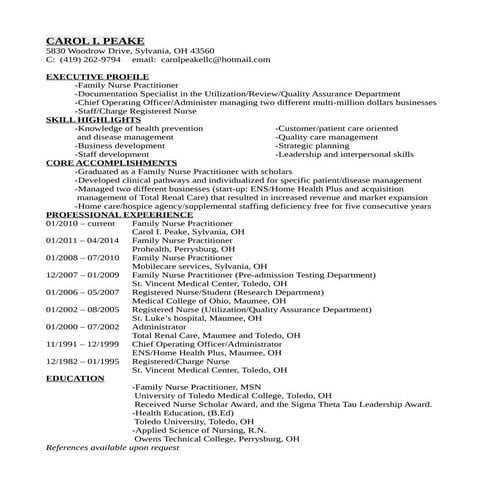 CIPeake resume | PDF