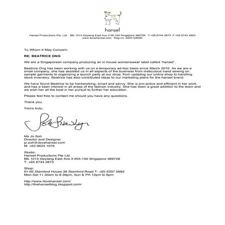 Reference letter_Beatrice Ong | PDF