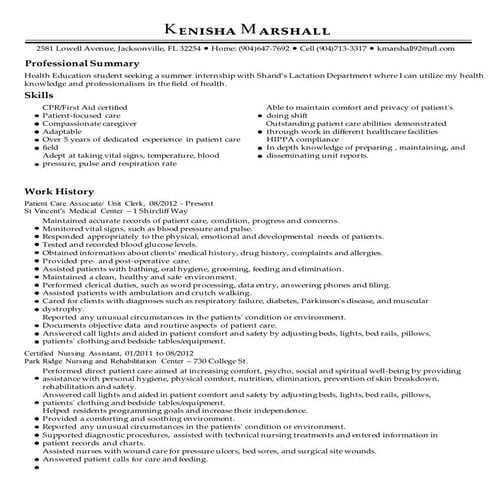 HSC 4800 Resume | PDF
