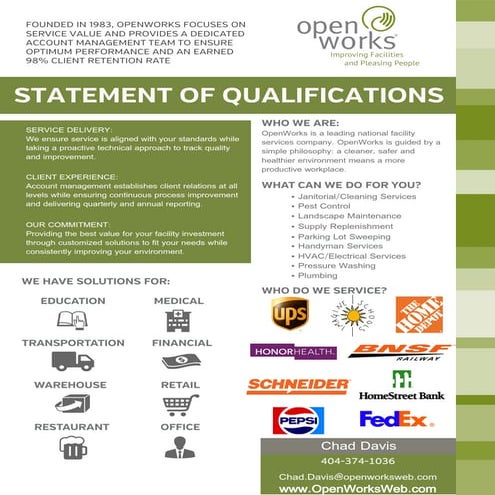 Statement of Qualifications - Chad Davis | PDF