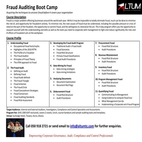 Fraud auditing boot camp | PDF