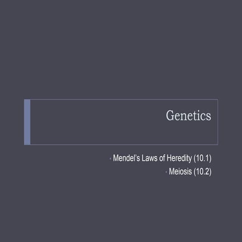 09 Mendelian Genetics, Meiosis and Evolution | PPTX